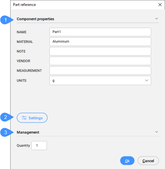 Part reference dialog box - BricsCAD Mechanical | Bricsys Help Center Part reference dialog box - BricsCAD Mechanical | Bricsys Help Center