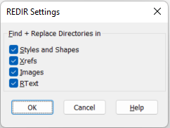 REDIR Configurações caixa de diálogo - BricsCAD | Bricsys Help Center