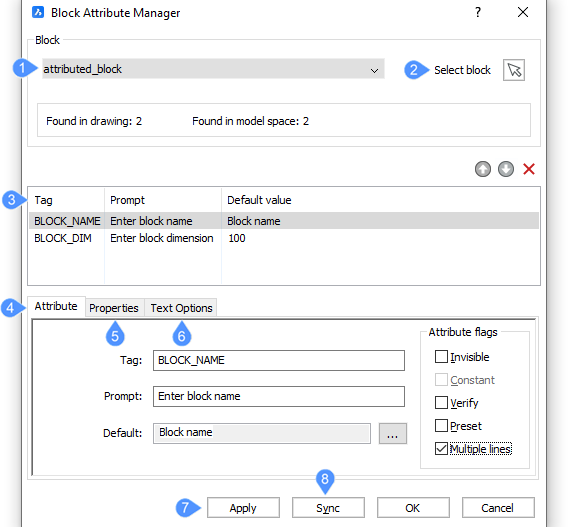 BATTMAN command - BricsCAD | Bricsys Help Center