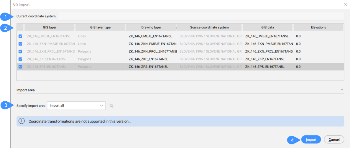 GISIMPORT command - BricsCAD | Bricsys Help Center