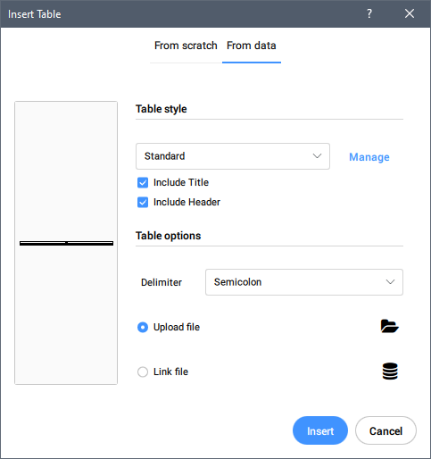 Insert Table dialog box - BricsCAD | Bricsys Help Center Insert Table dialog box - BricsCAD | Bricsys Help Center