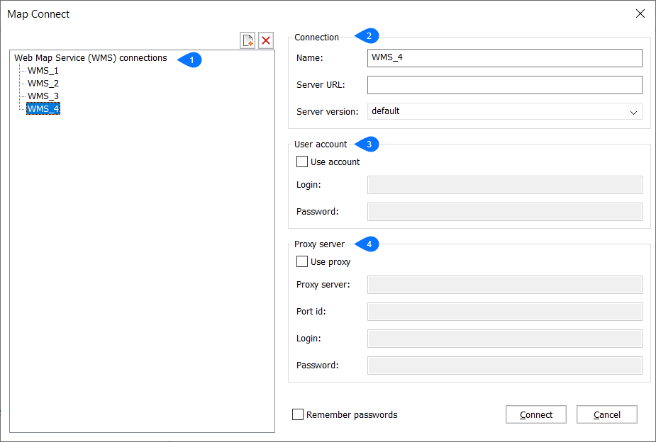 MAPCONNECT command - BricsCAD | Bricsys Help Center