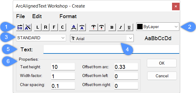ARCTEXT command (Express Tools) - BricsCAD | Bricsys Help Center