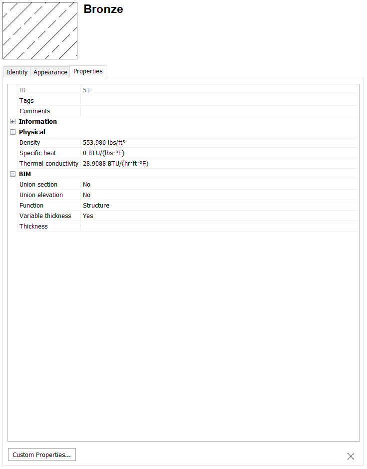 Physical materials - BricsCAD BIM | Bricsys Help Center