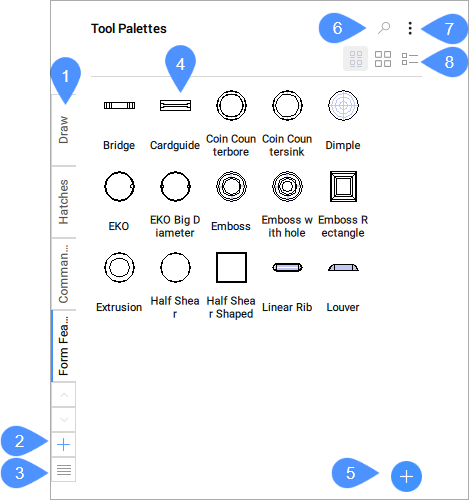 Tool Palettes panel - BricsCAD | Bricsys Help Center